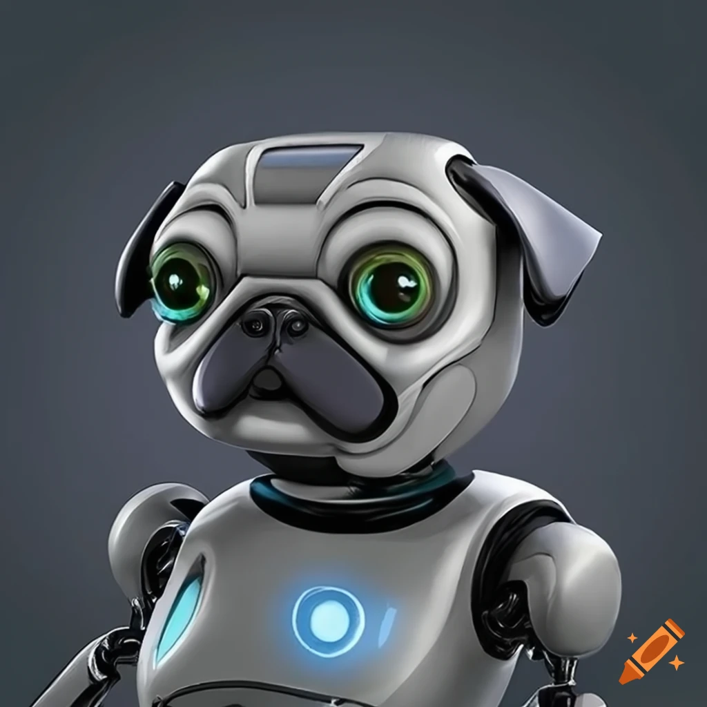 Pug robot on Craiyon