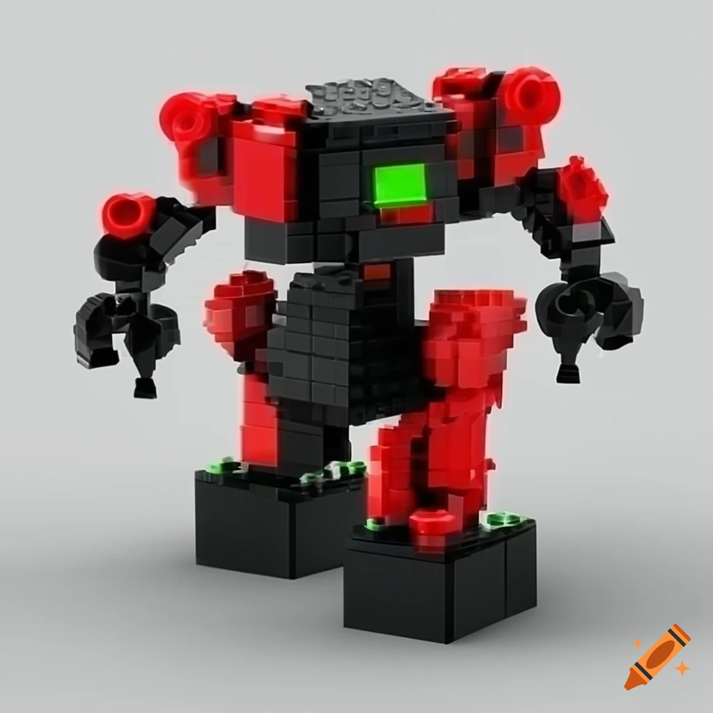 MTron theme LEGO MOCs with black, red, and neon green colors on Craiyon