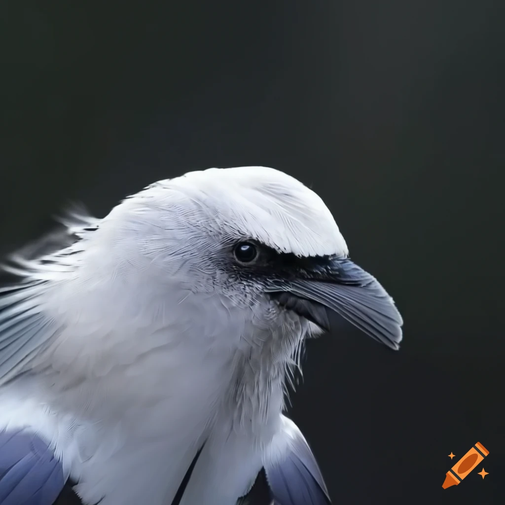 Raven with a streak of white feathers around its eye on Craiyon