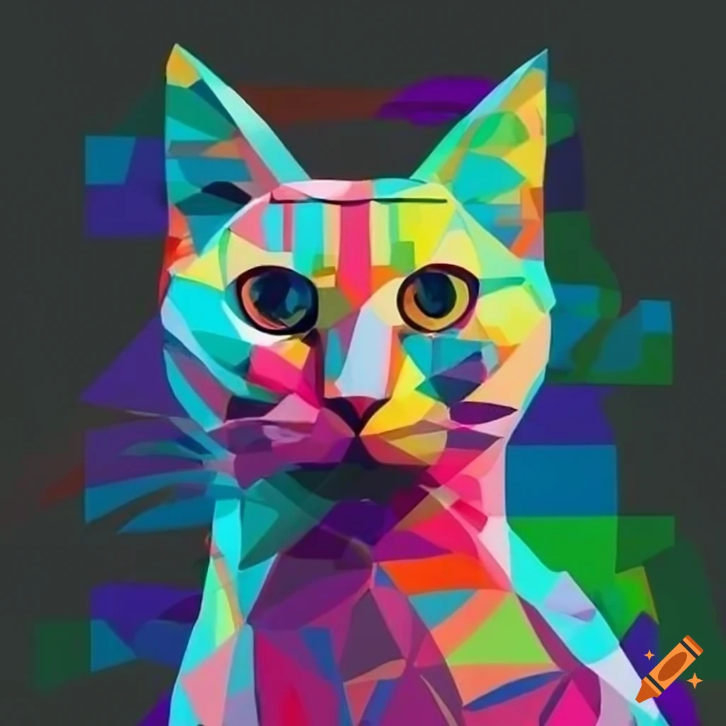 Abstract block cat on Craiyon