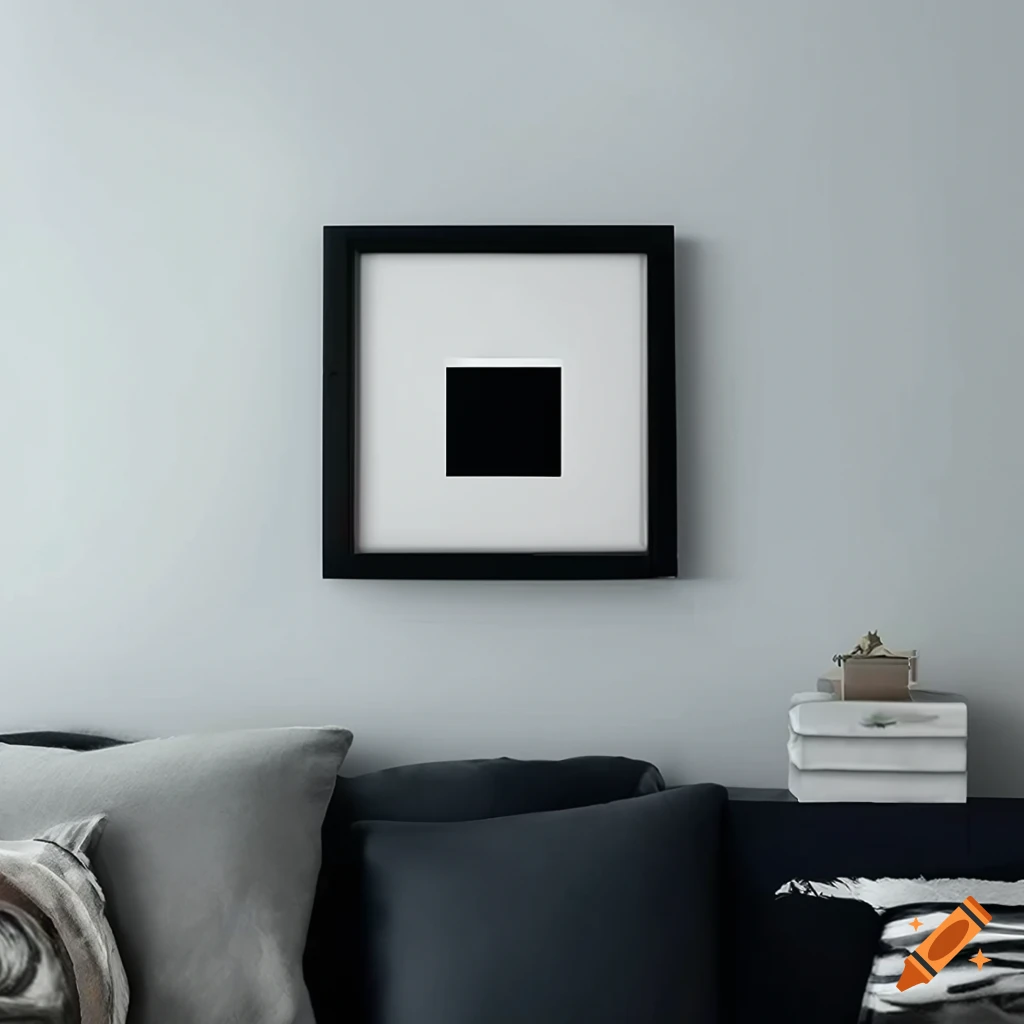 Living room wall with one small a3 picture frame in light neutral ...