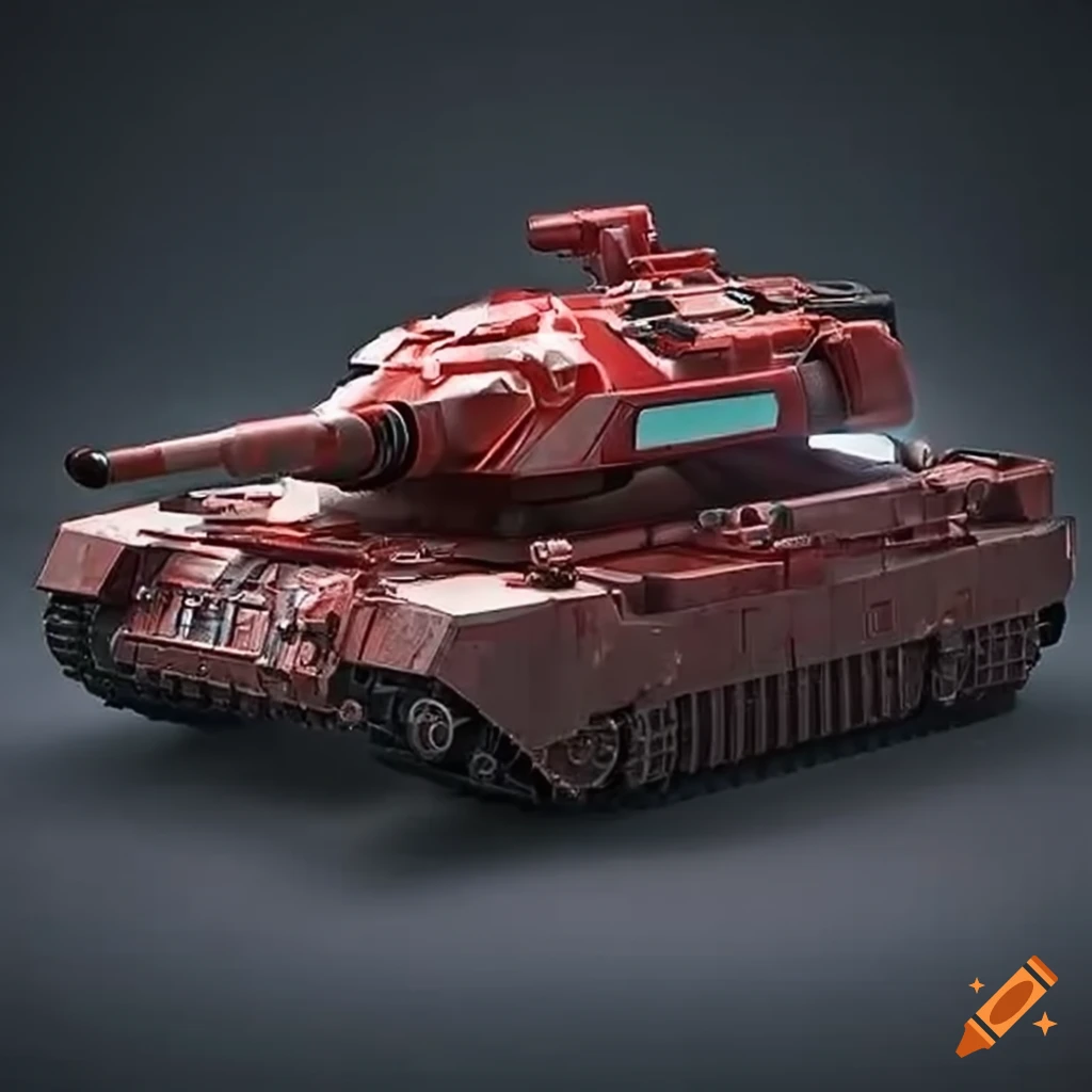 Cyber tank in an advanced armored city on Craiyon