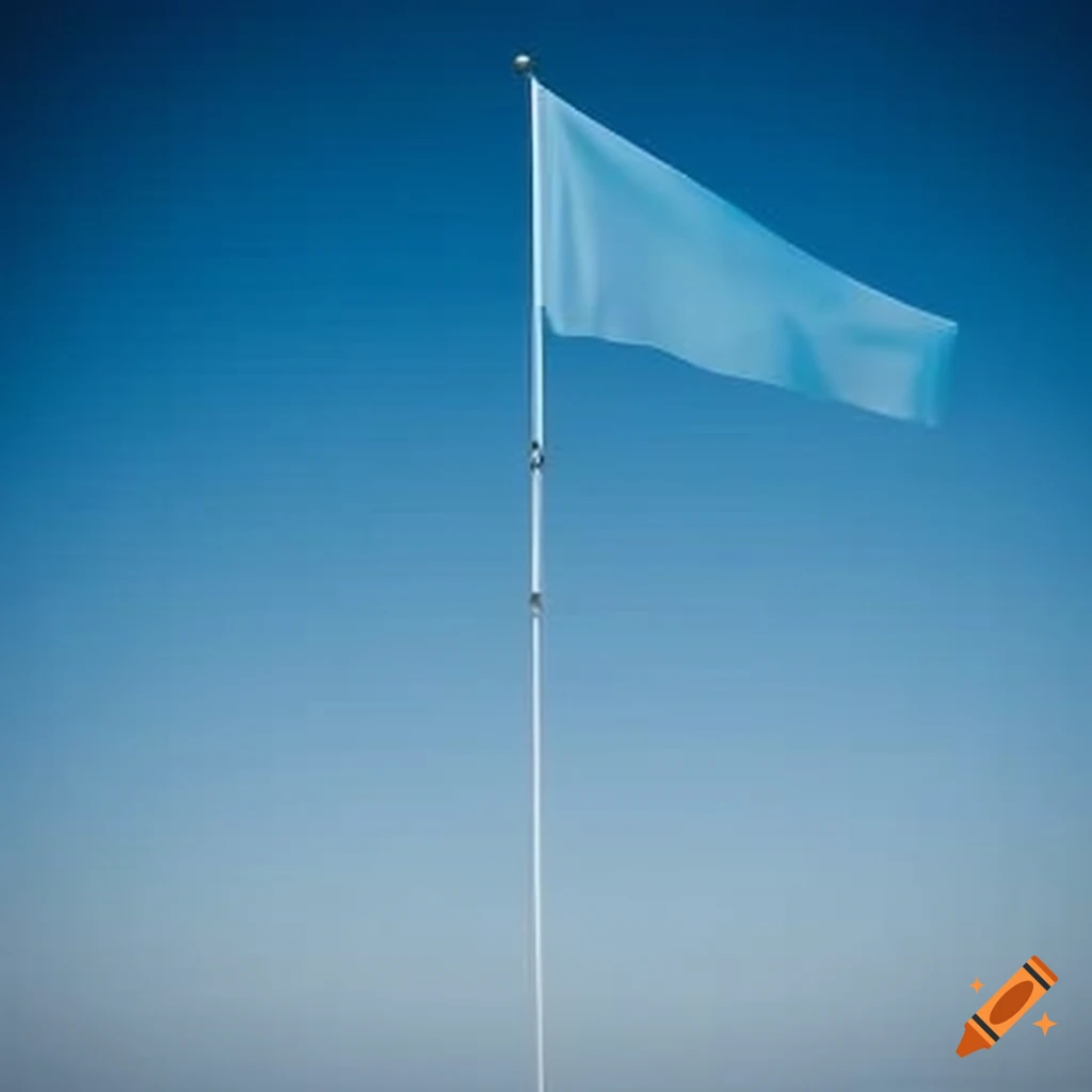 Blue flag waving in the wind on Craiyon