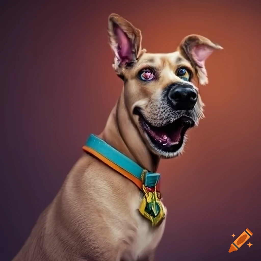 Scooby-doo dog photorealistic portrait on Craiyon