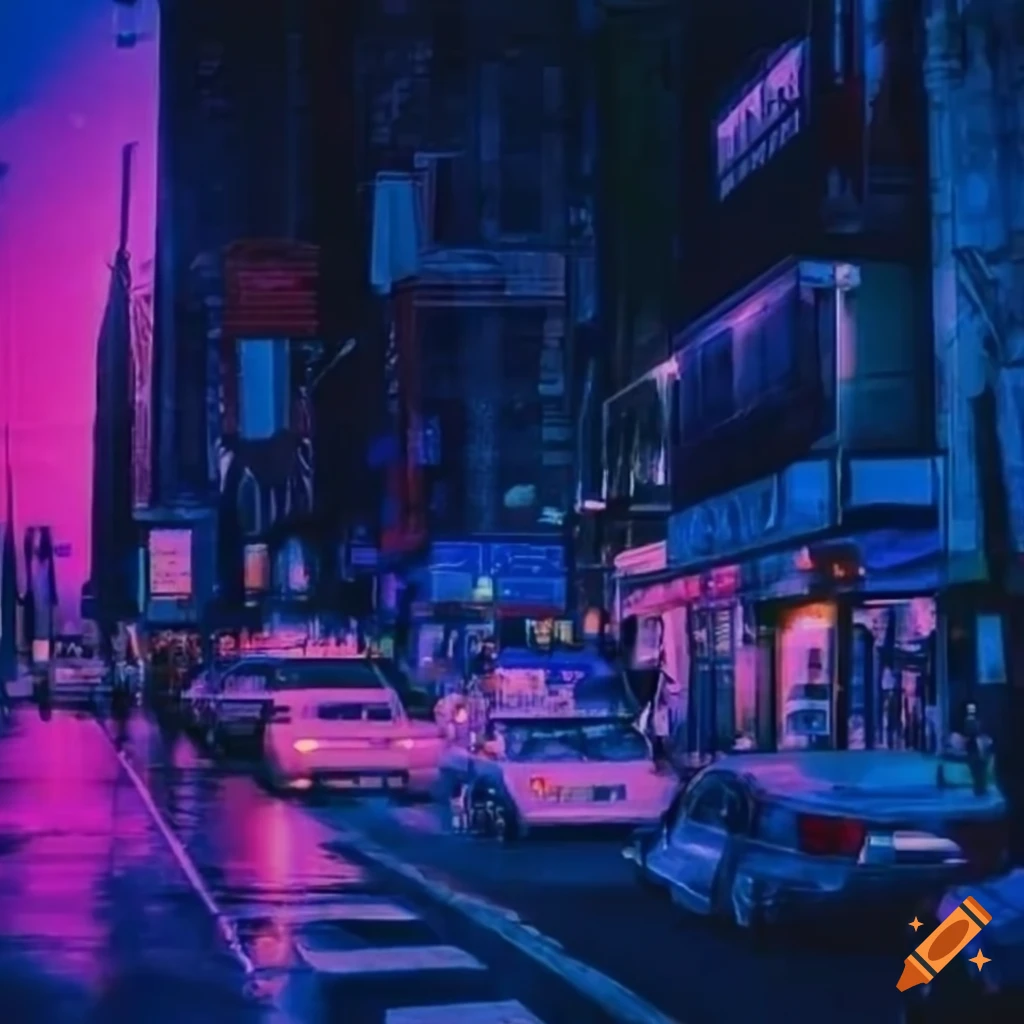 Lo-fi 80's night music chill vibe on Craiyon