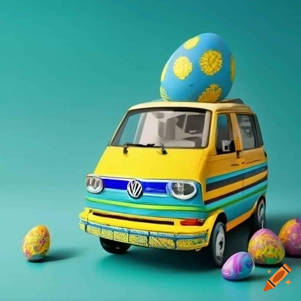 Volkswagen t4 decorated with easter eggs and colors inspired by ukraine ...