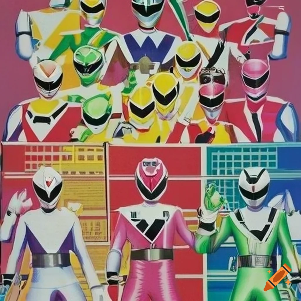 Super sentai primavera screenprint poster on Craiyon