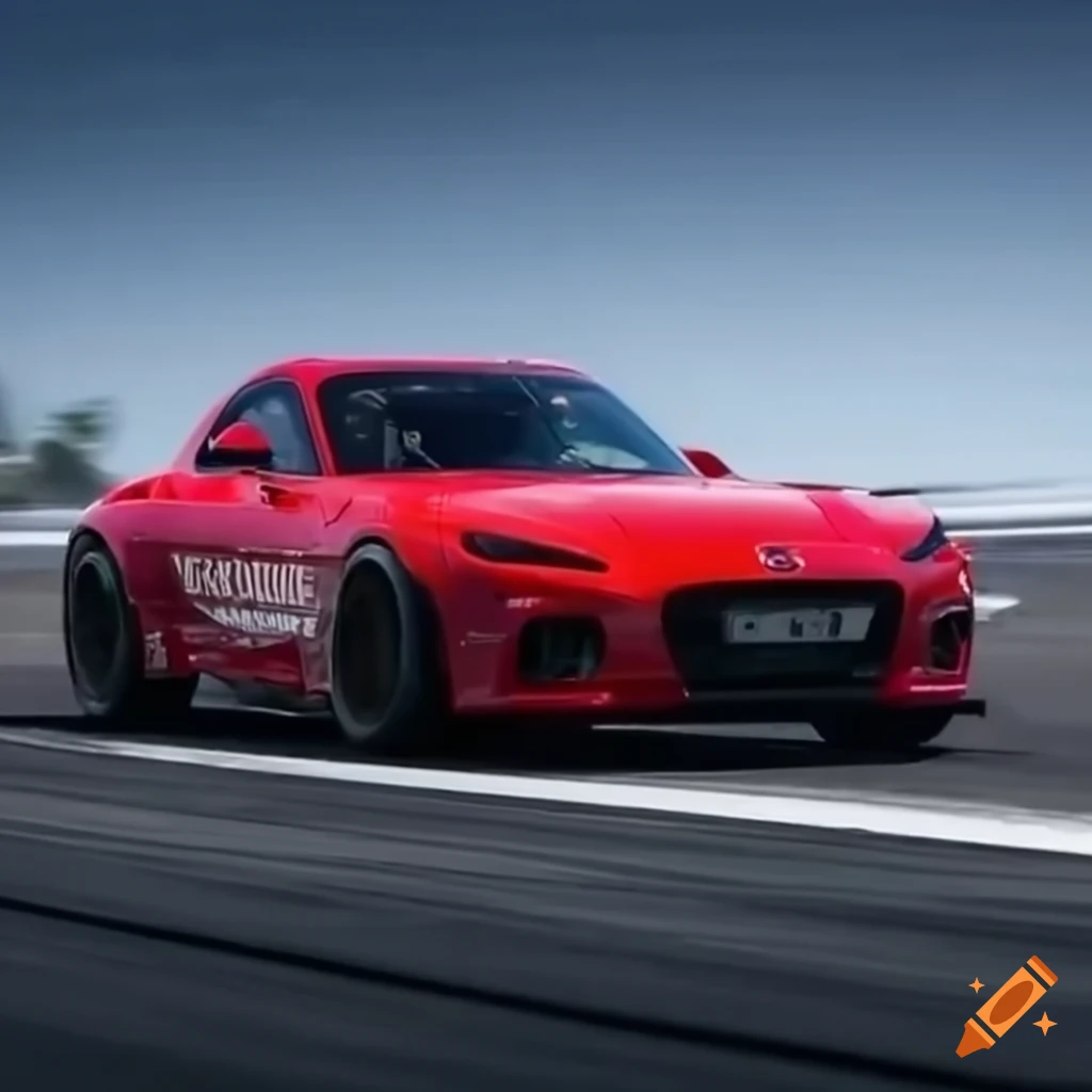 2025 mazda rx-7 drifting on a race track on Craiyon