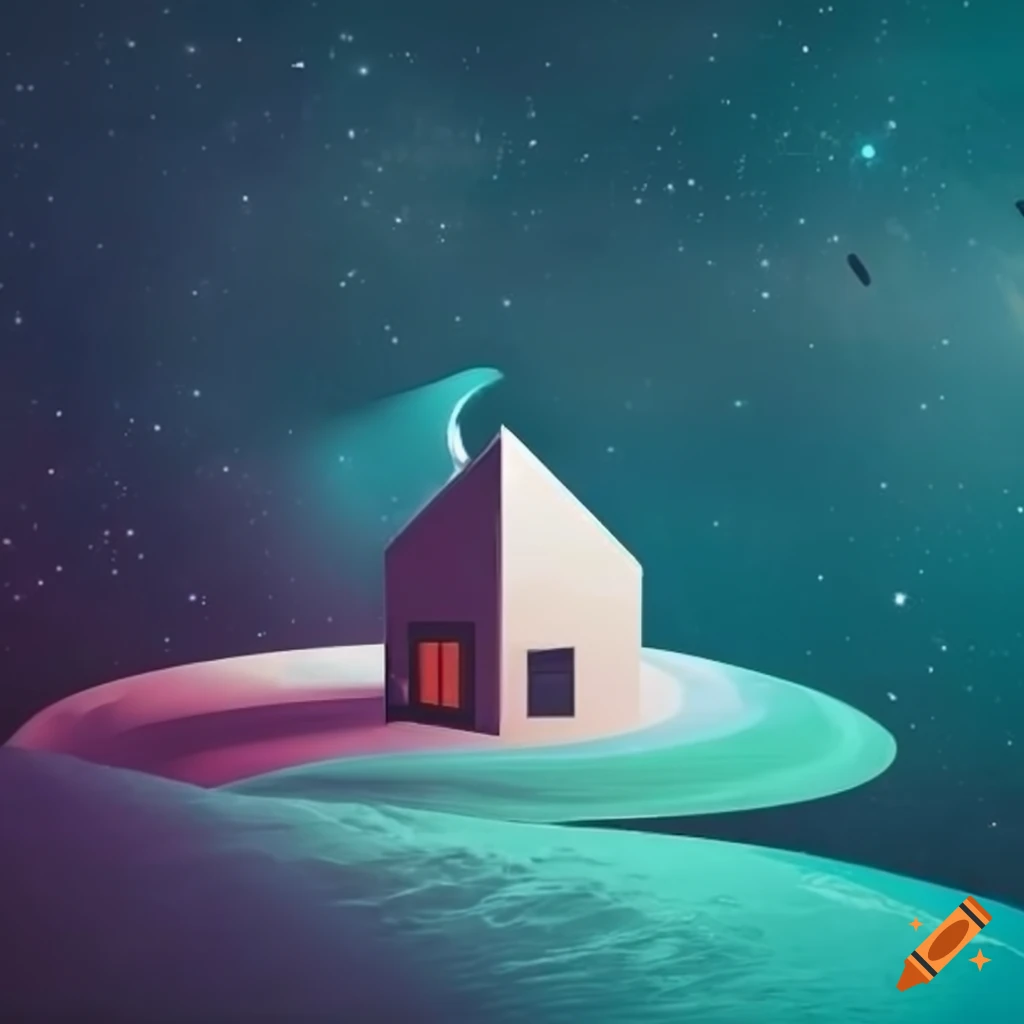 Space house logo design on Craiyon