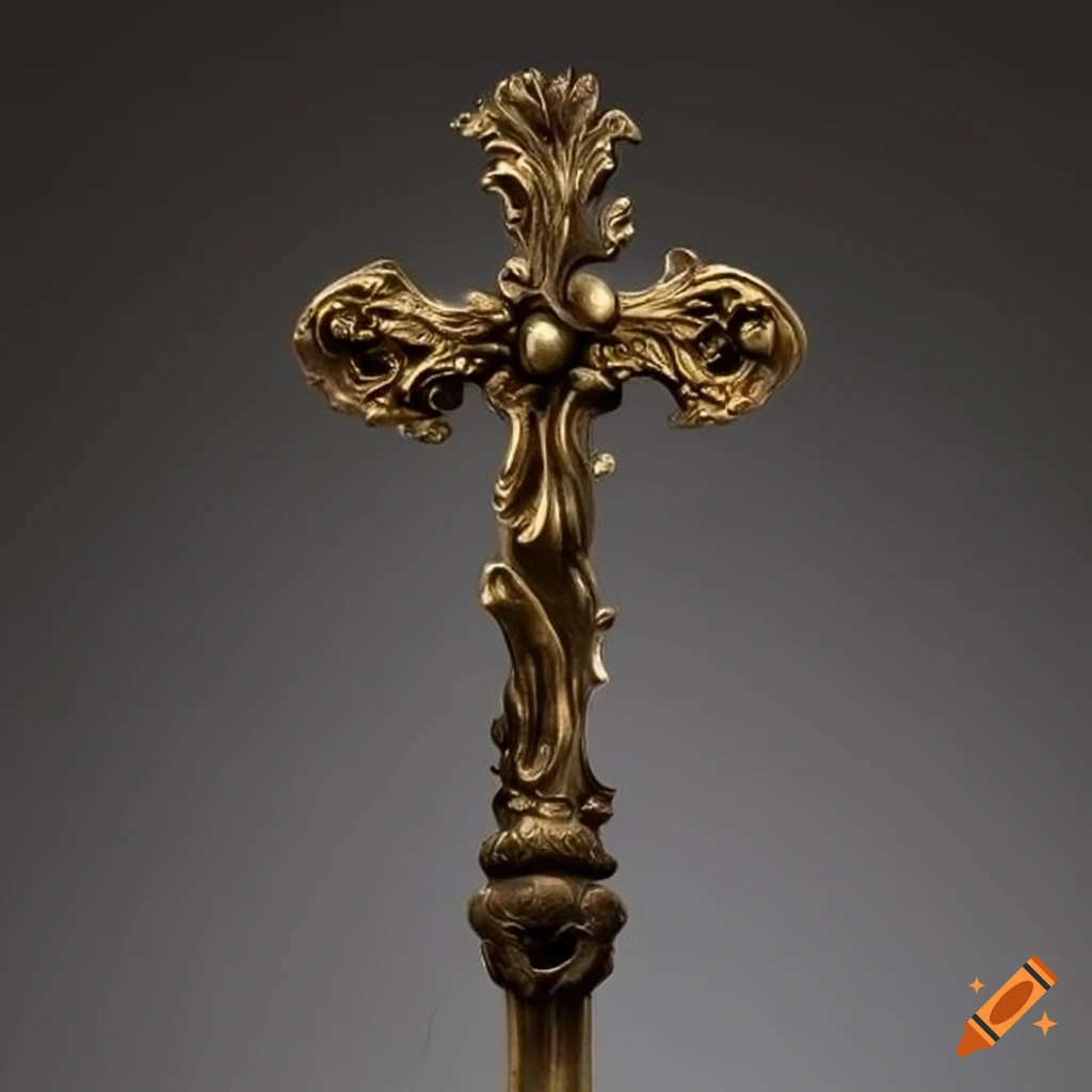 Baroque bronze cross on Craiyon