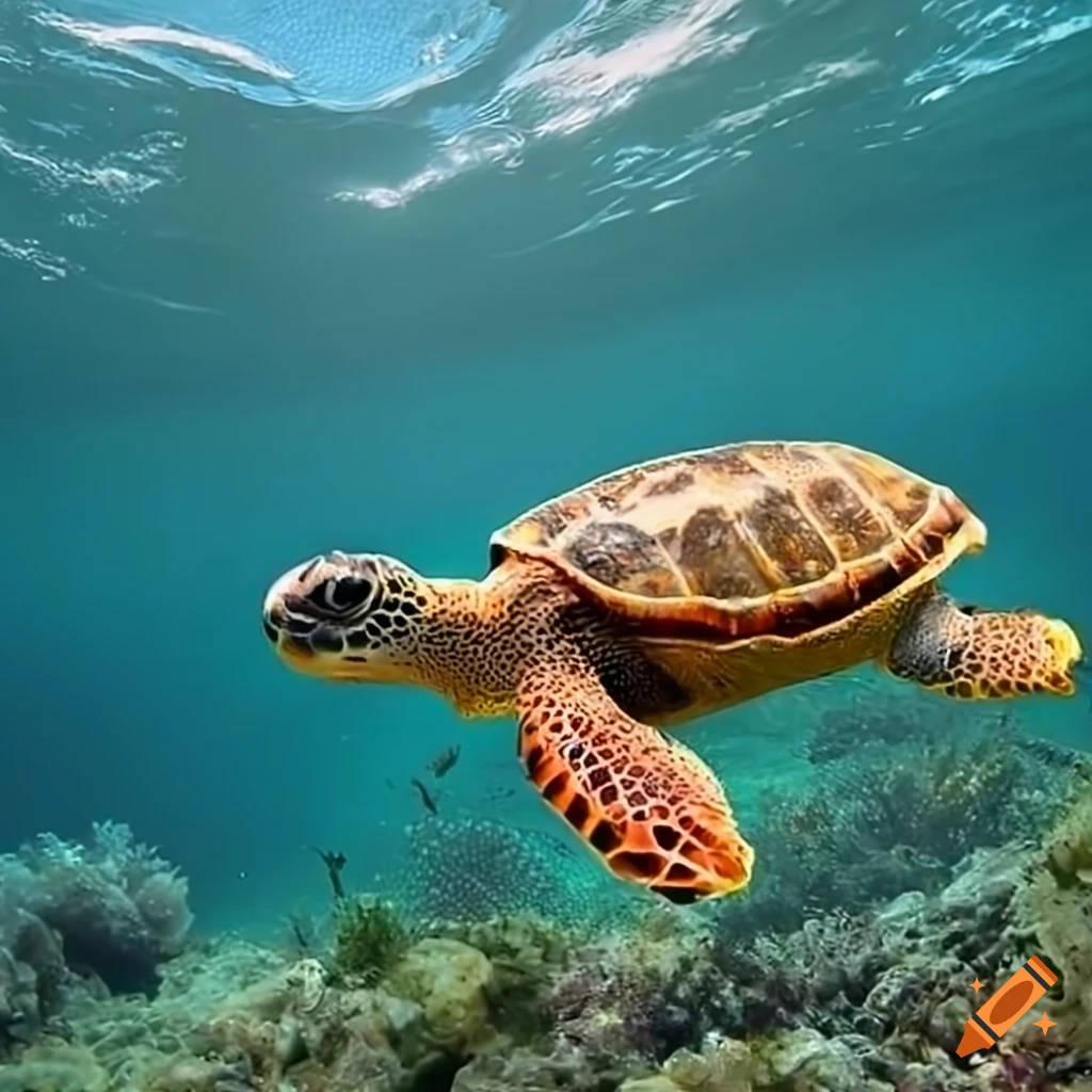 Loggerhead sea turtle on Craiyon