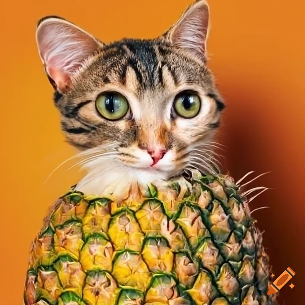 Cat-pineapple hybrid animal on Craiyon