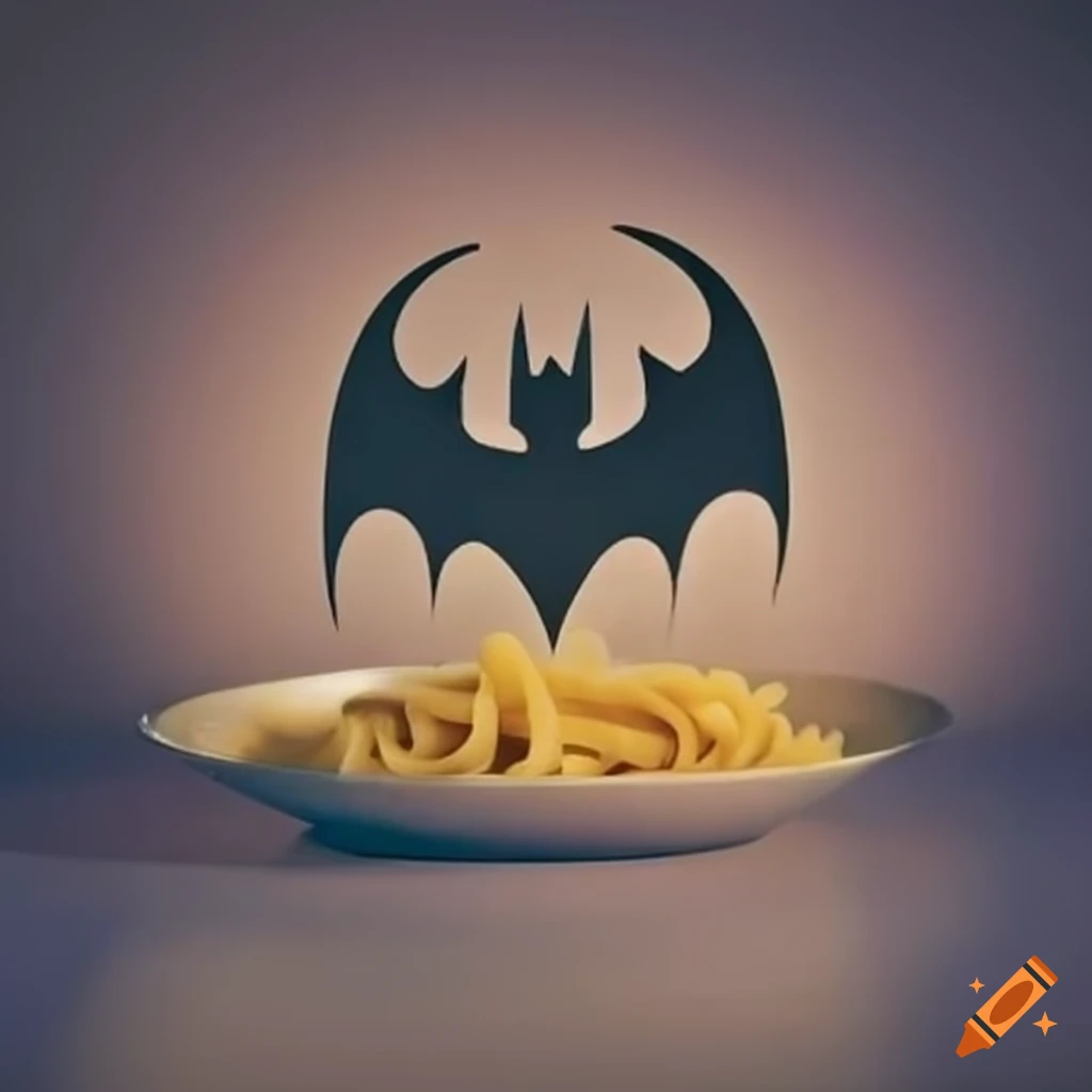 Bat signal symbolized by a bowl of pasta on Craiyon