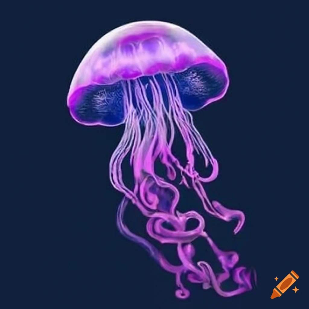 Magical purple jellyfish with swirling tentacles inspired by fullmetal ...