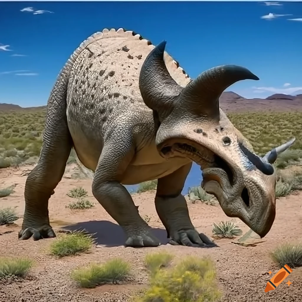 Protoceratops in an arizona desert environment on Craiyon