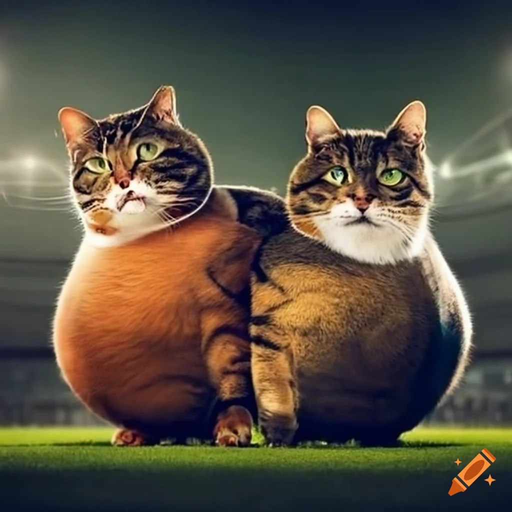 Two cats in a football stadium on Craiyon