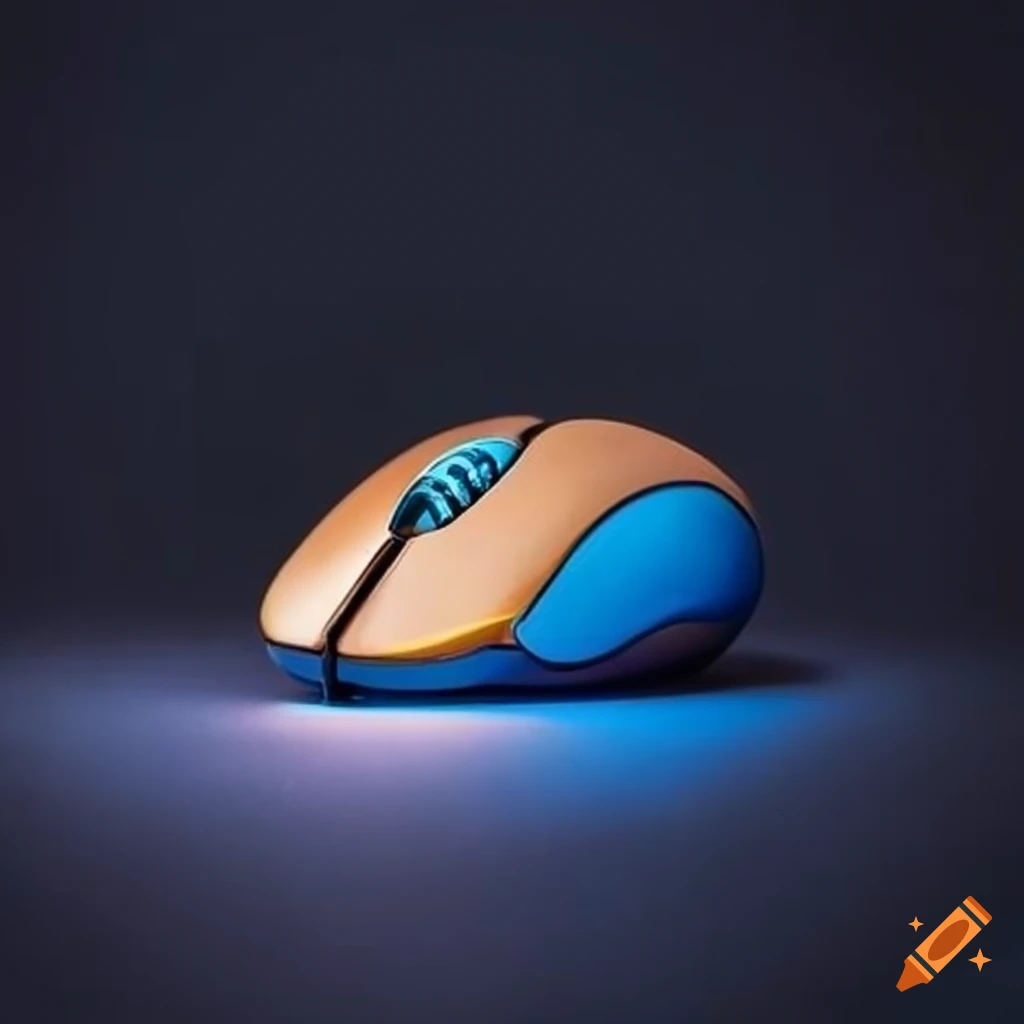 Unique computer mouse made of meteorite and color ceramic smalt on Craiyon