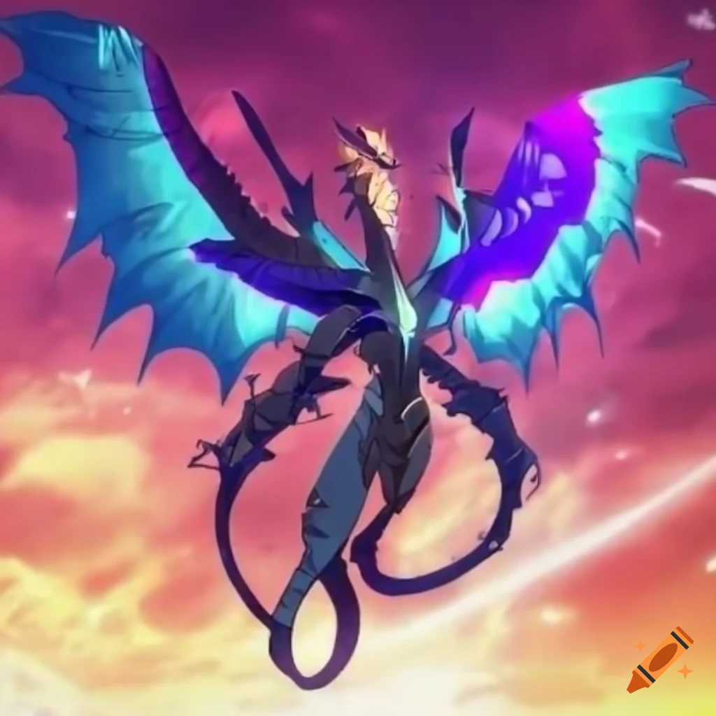 Colorful apex dragon mastering all elements with great wings in flight ...