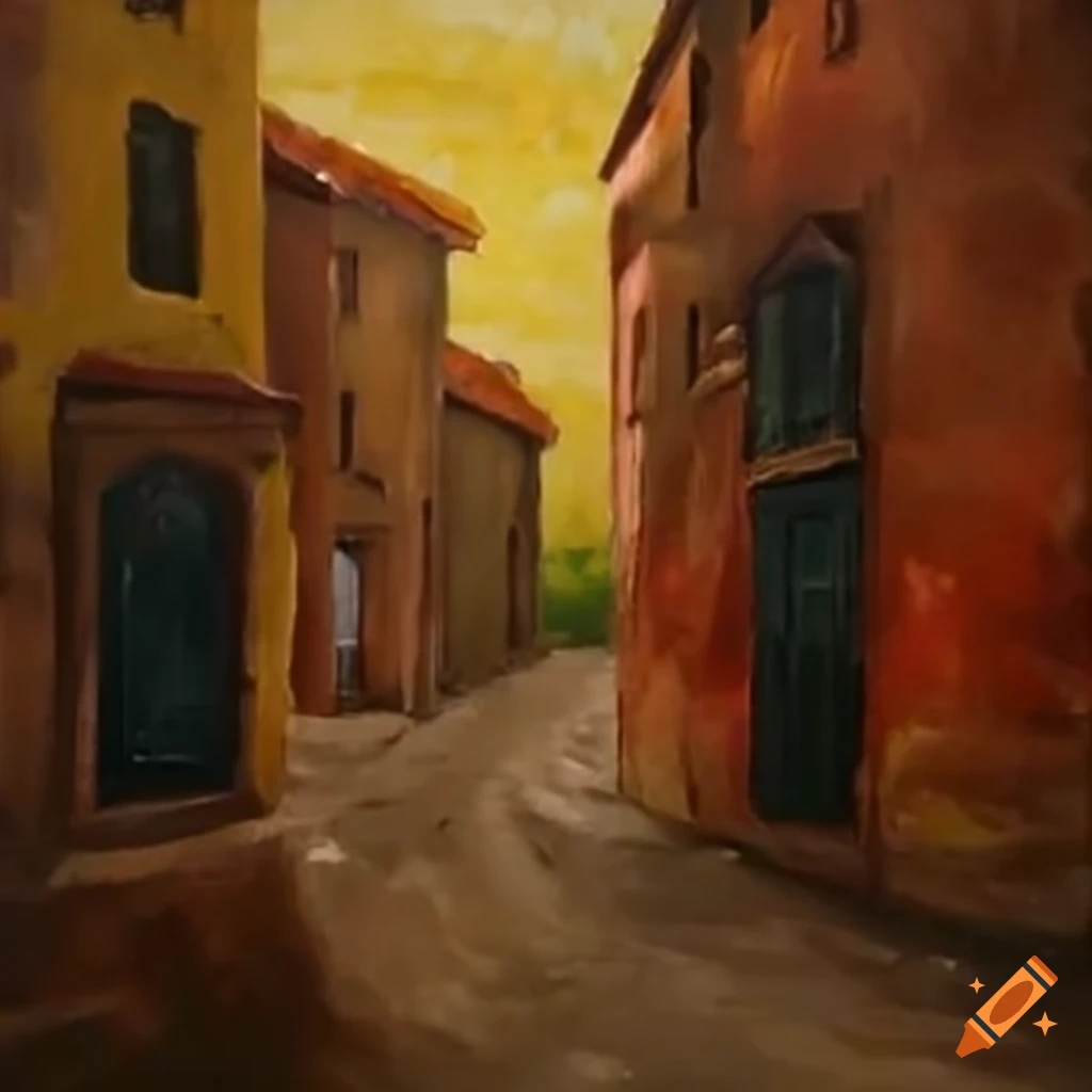 Night village scene on Craiyon