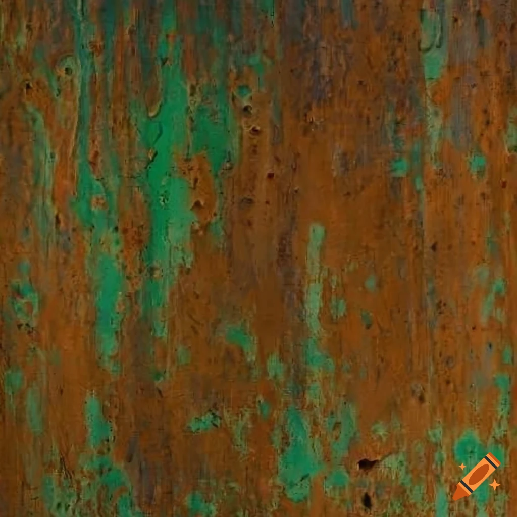 Slightly rusted metal painted moss green seamless texture on Craiyon