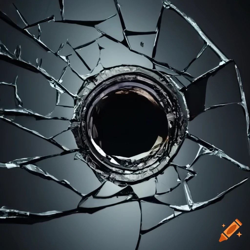 Shattered mirror on black background on Craiyon