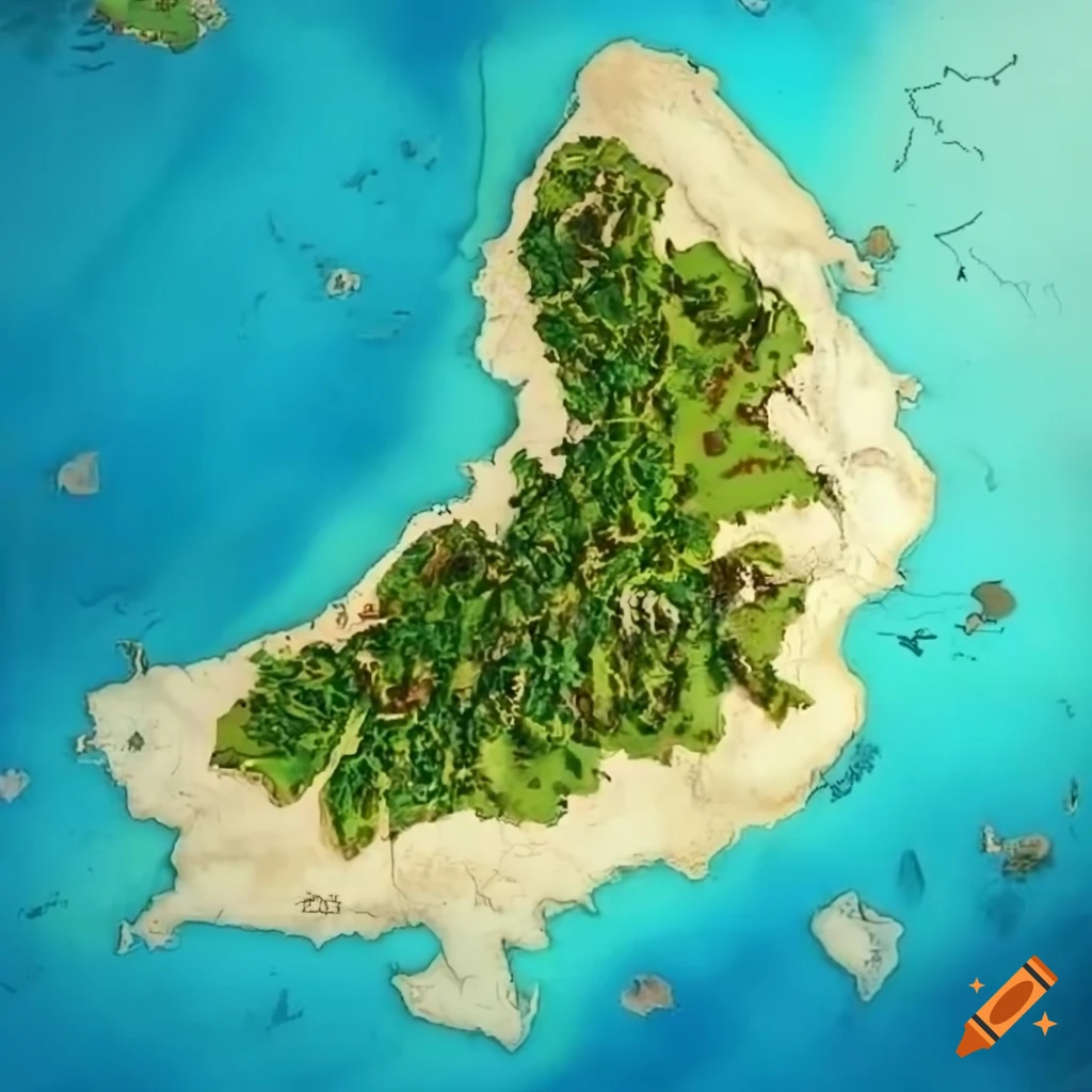 Map of an island group on Craiyon