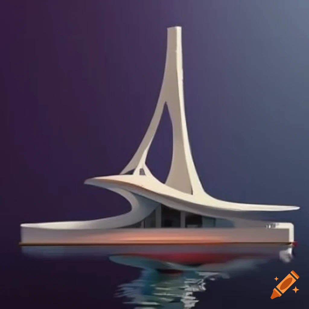 Modern and futuristic boat monument structural design on Craiyon