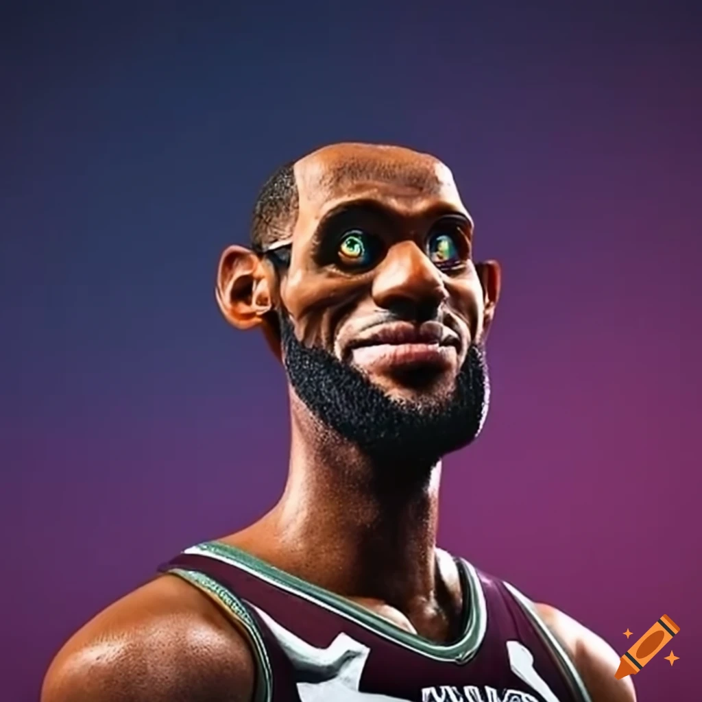 Lebron james portrayed as an alien on Craiyon