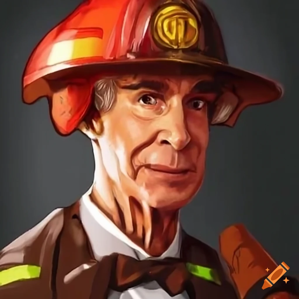 Bill nye as a firefighter on Craiyon