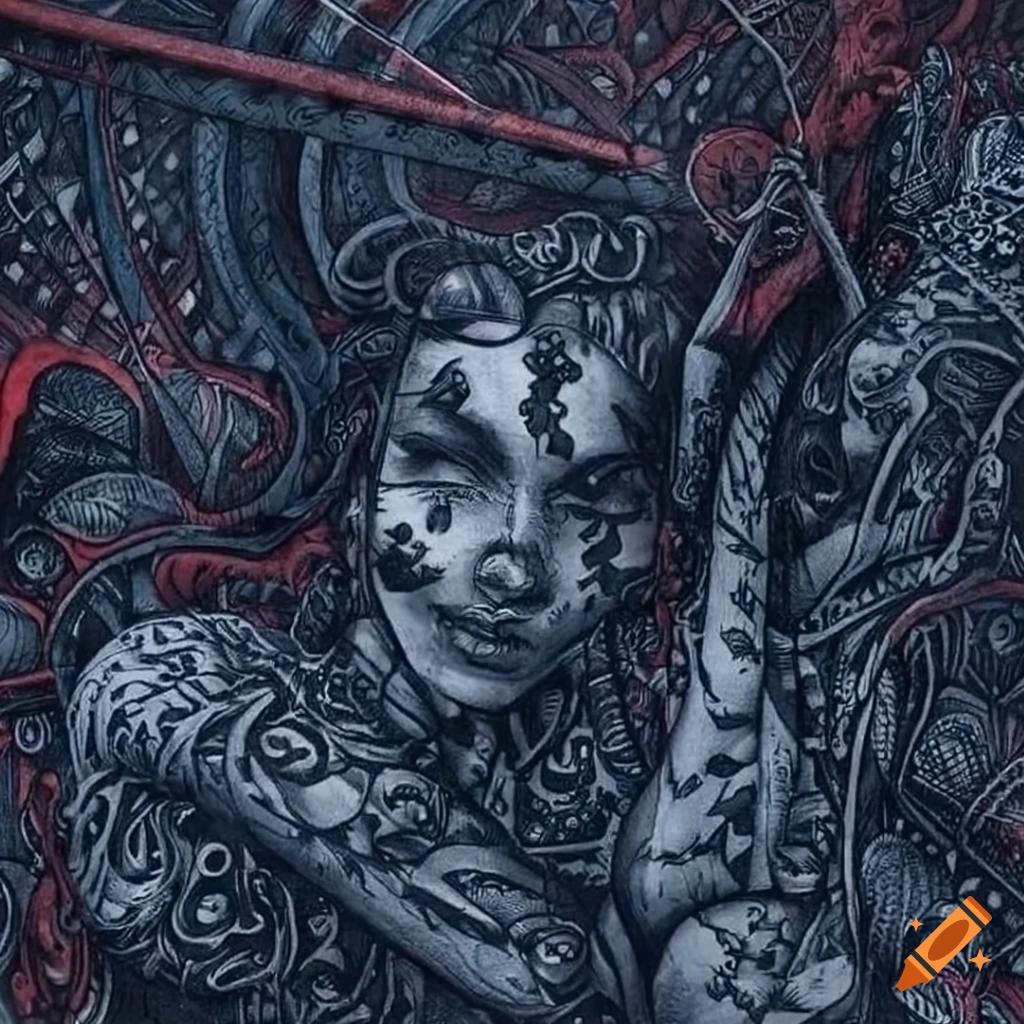 Intricate detailed drawing depicting depression on Craiyon