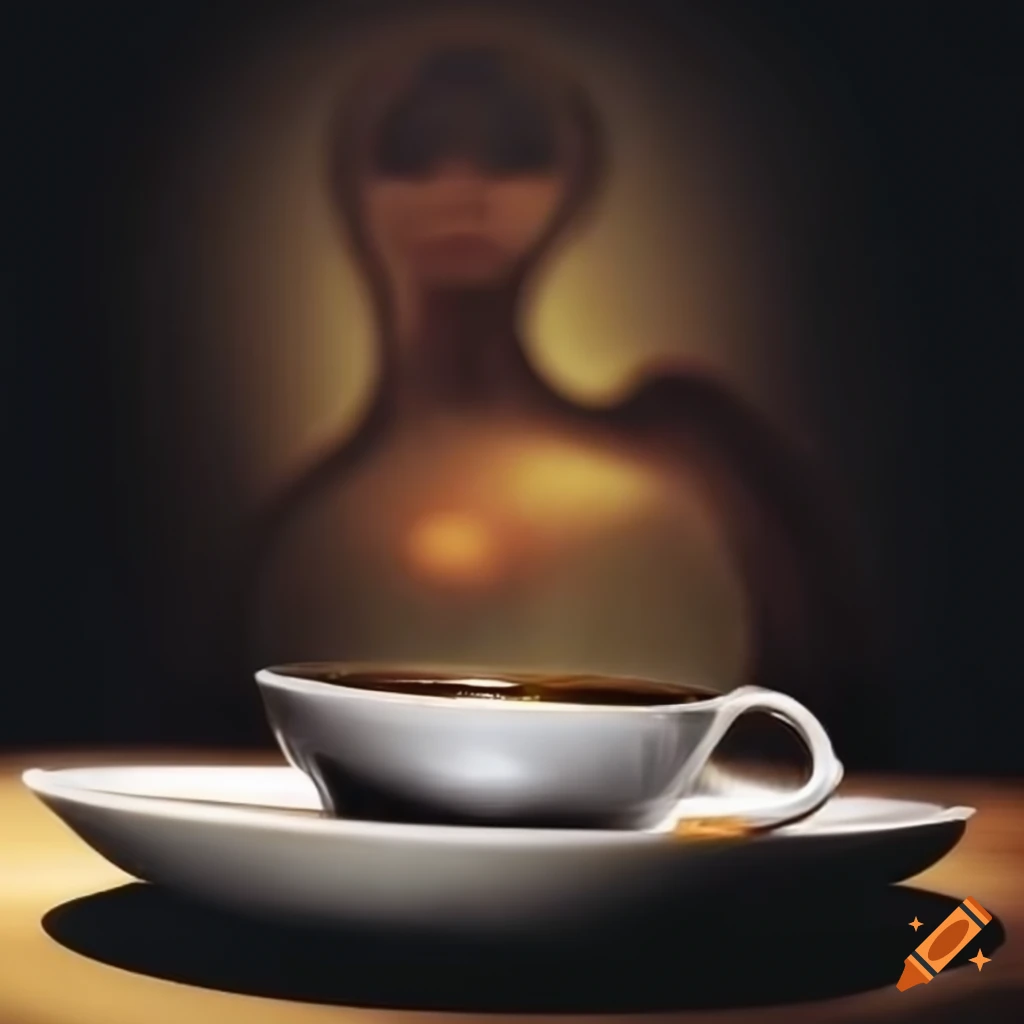 Goddess drinking black coffee in Salvador Dali style on Craiyon