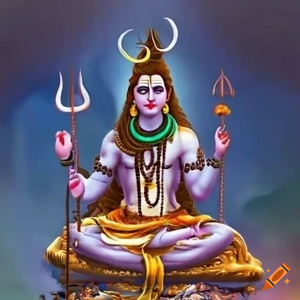 Statue of shiv ji on Craiyon