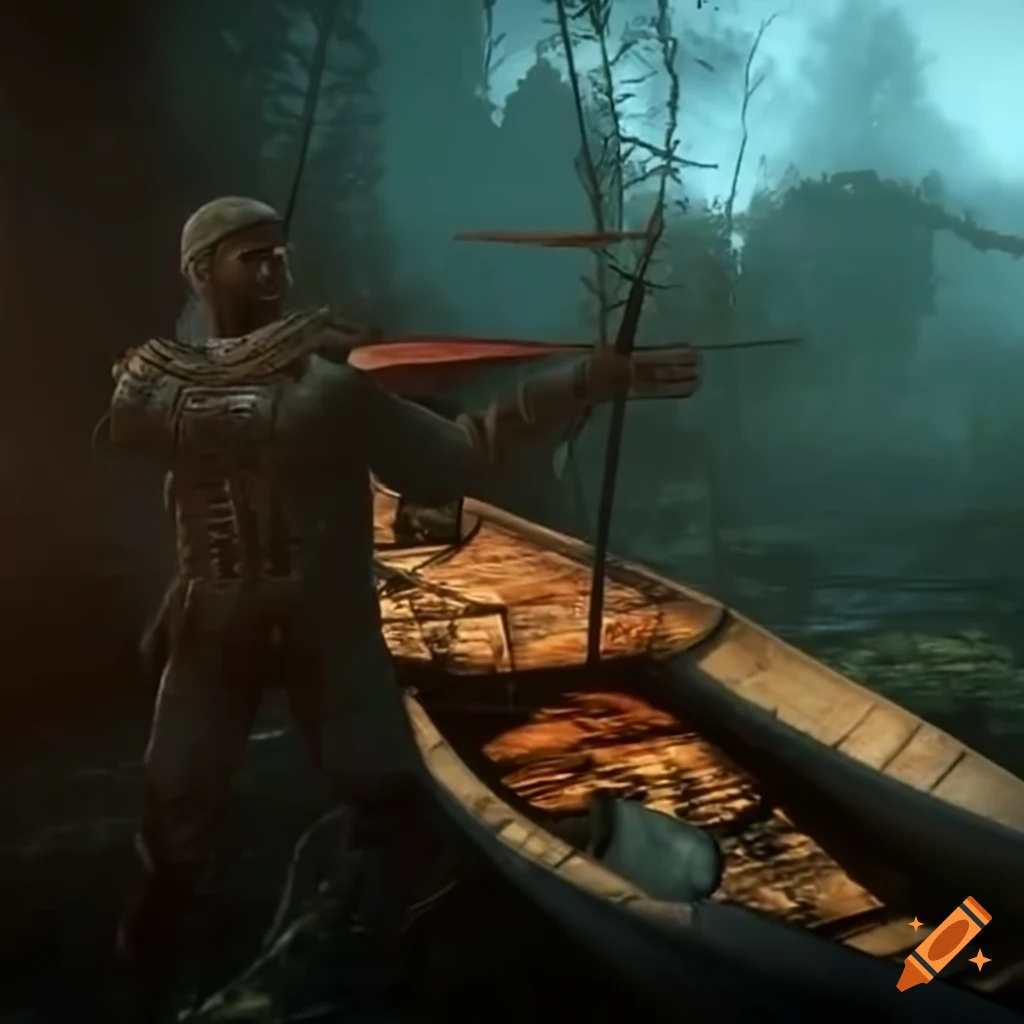 Tribal survivors paddling kayaks and canoes near Michigan rivers in ...