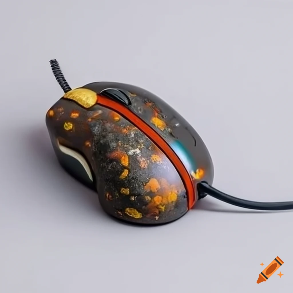 Unique computer mouse crafted from meteorite and color ceramic smalt on ...