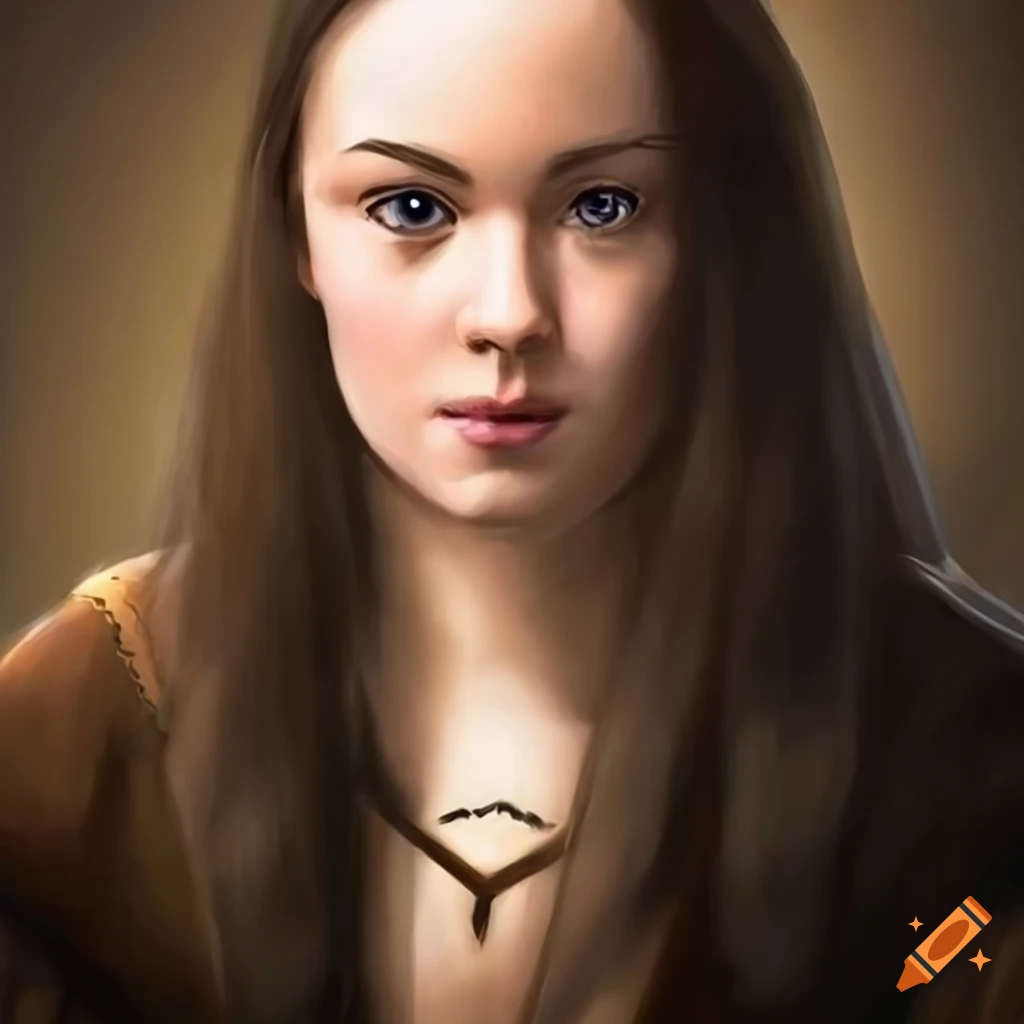 Portrait of a young female medieval guard on Craiyon