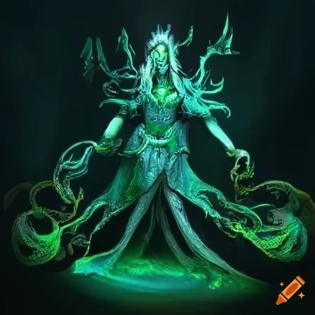 Green spectral lich on Craiyon