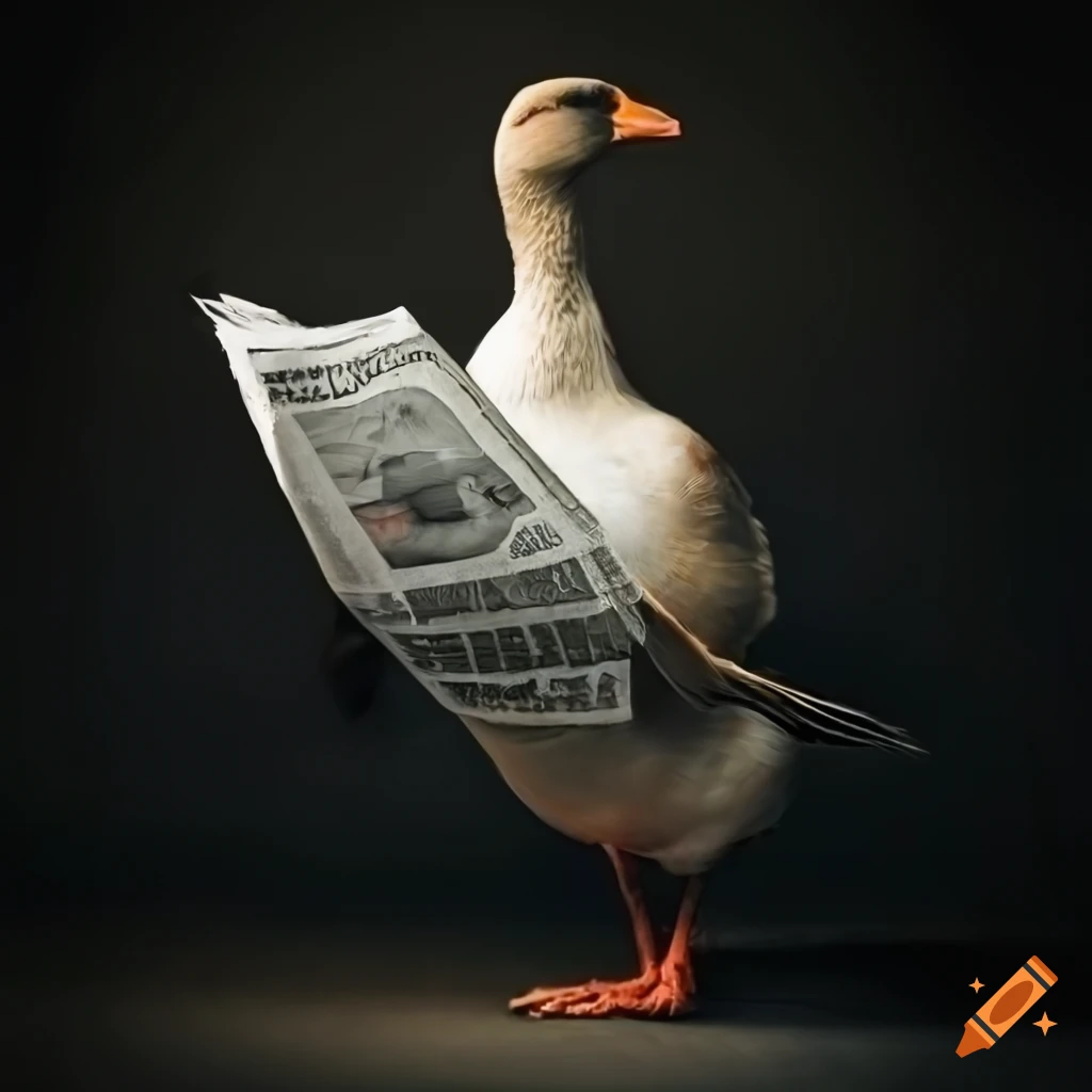 Geese reading a newspaper on Craiyon