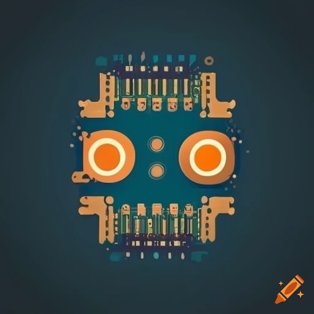 Flat design team logo for hardware electronics PCB on Craiyon
