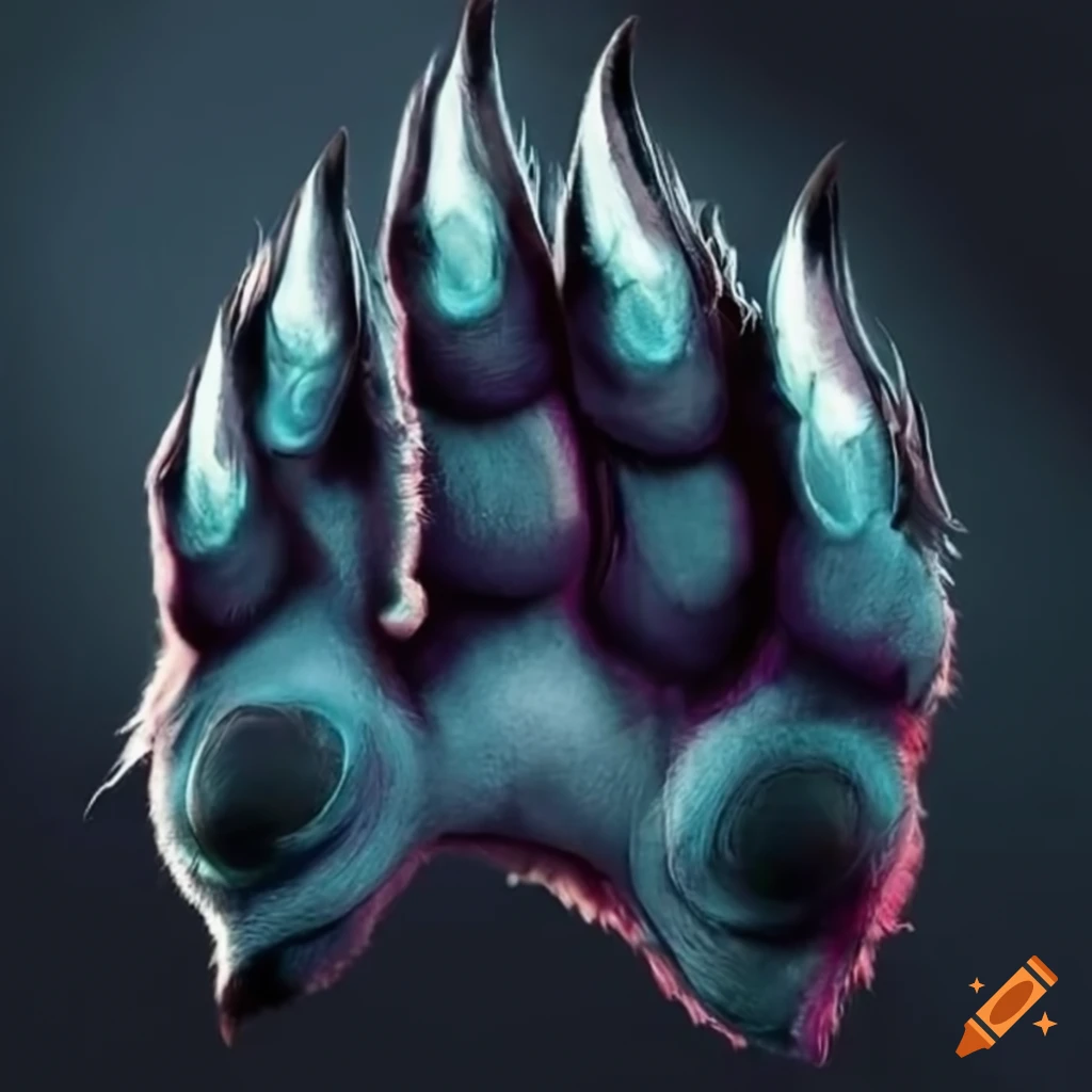 Wolf paw with claws on Craiyon