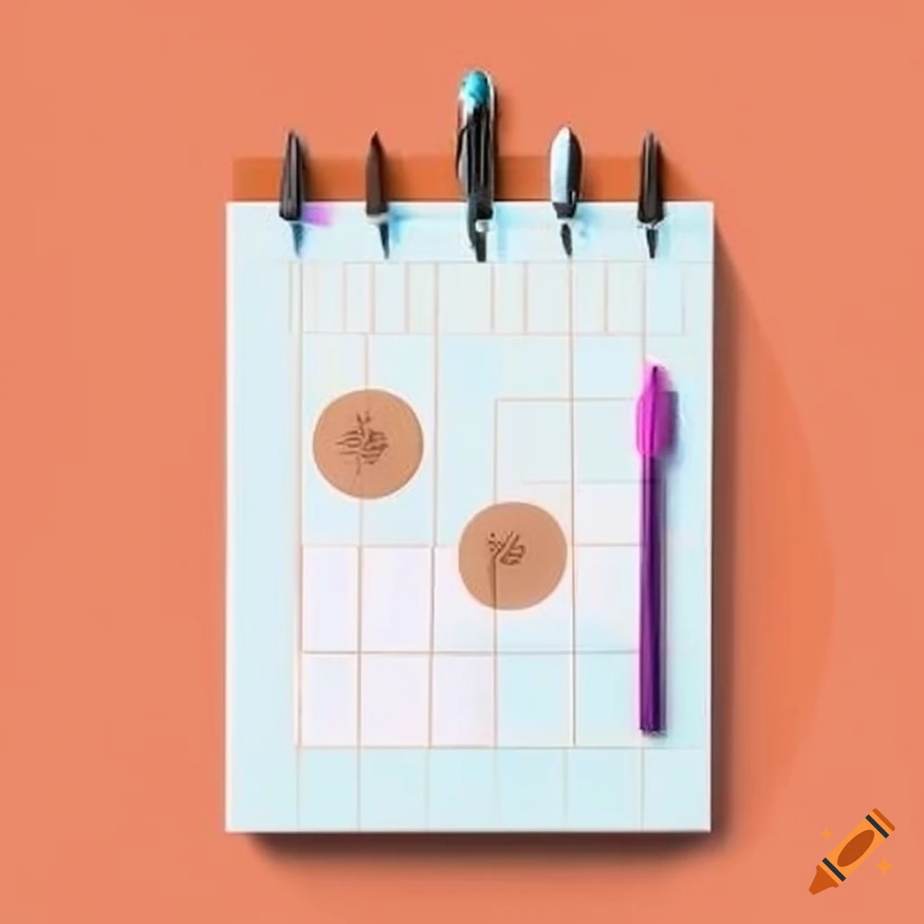 Weekly planner on an open calendar on Craiyon