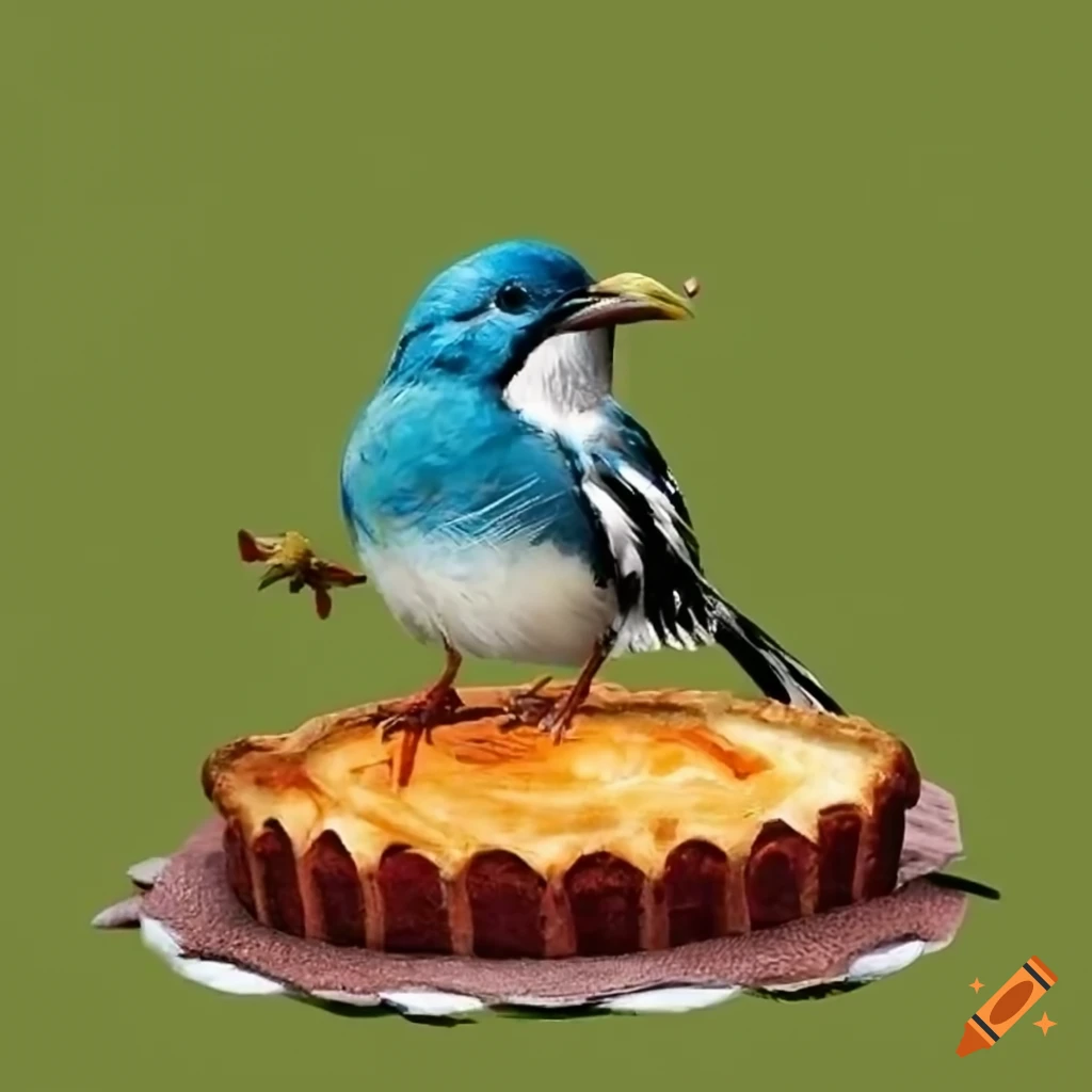 Bird eating pie on Craiyon