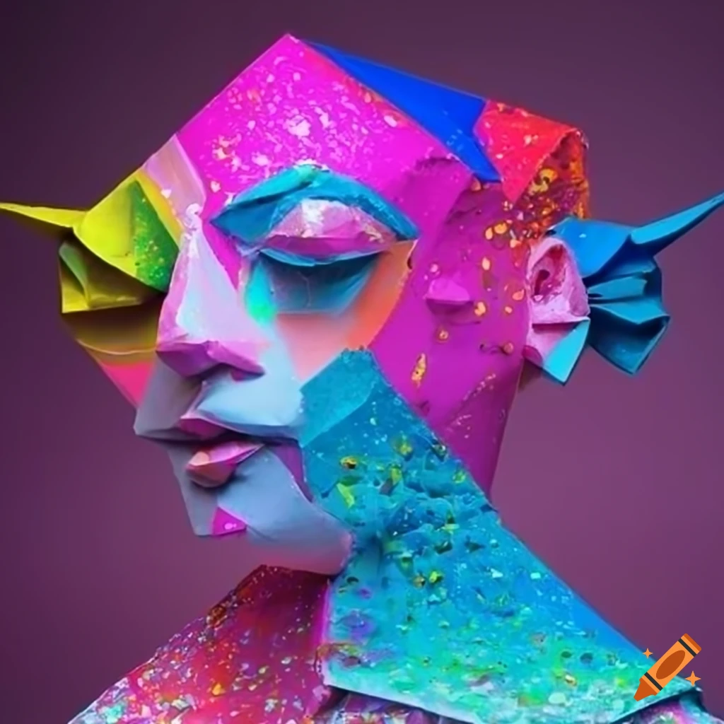 Sculpted origami figures with intricate details and cinematic lighting ...