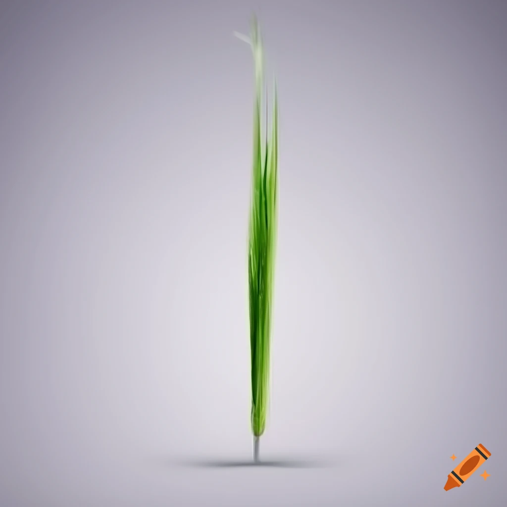 Single blade of grass on light gray background on Craiyon