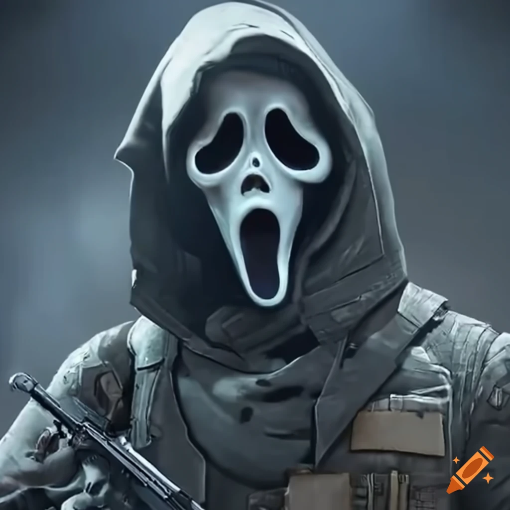 Ghost face scream in call of duty mobile on Craiyon