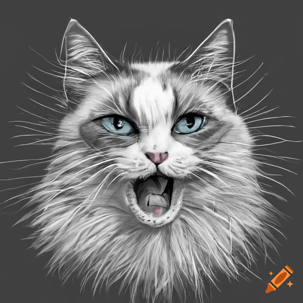 Ragdoll cat laughing burst logo on Craiyon