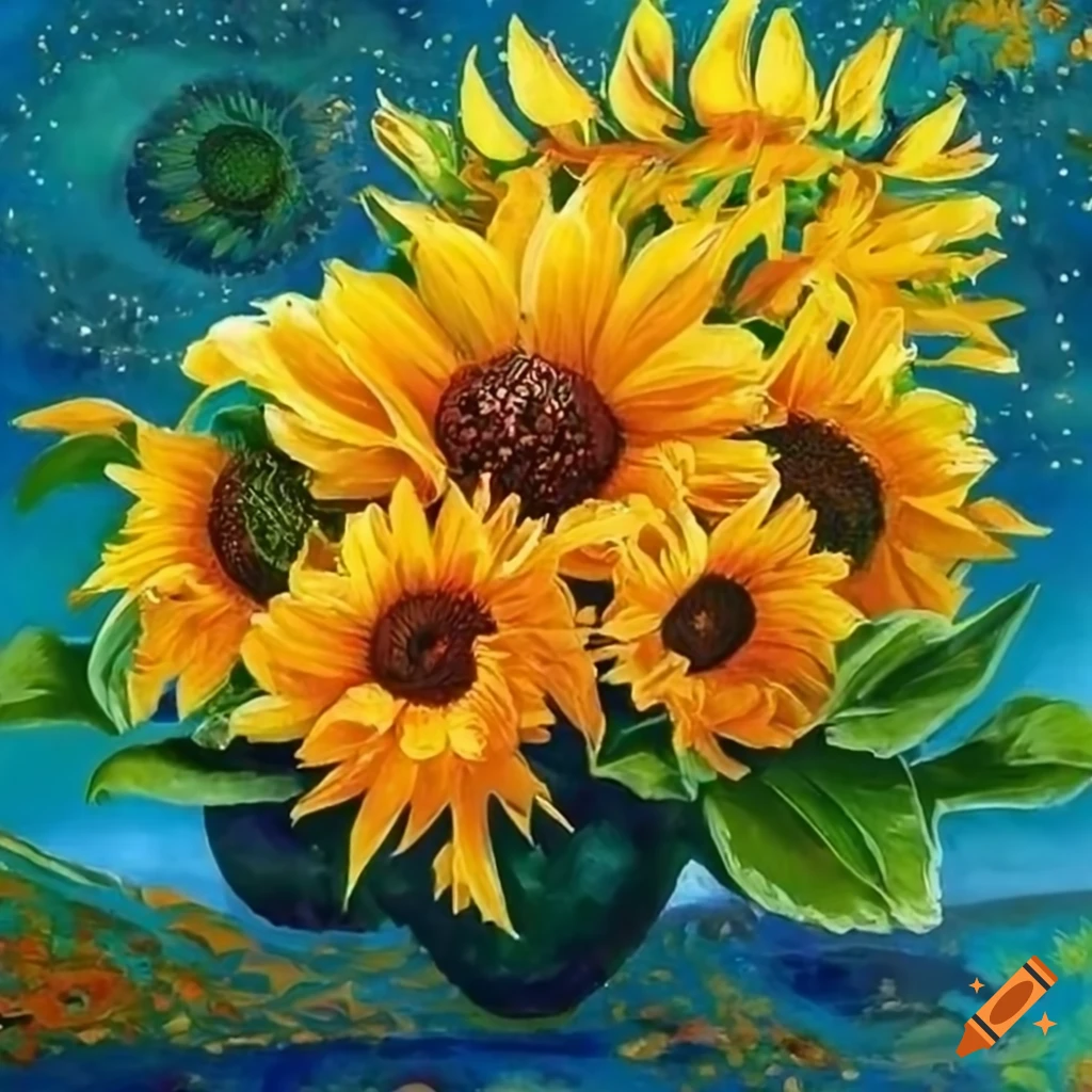 Sunflowers and peonies blooming under the warm sun in Mariia ...