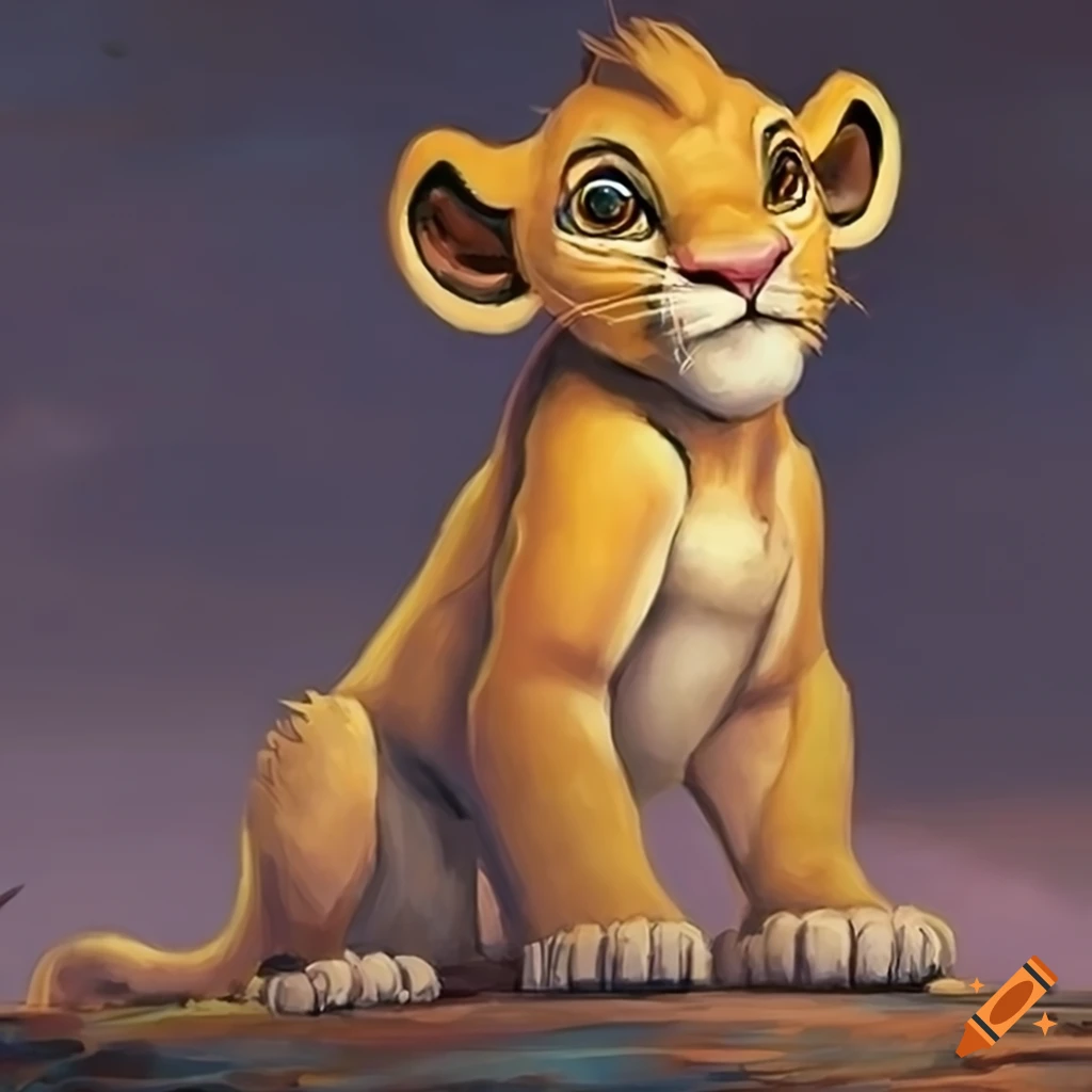 Cub simba from the lion king, star wars concept art by ralph mcquarrie ...