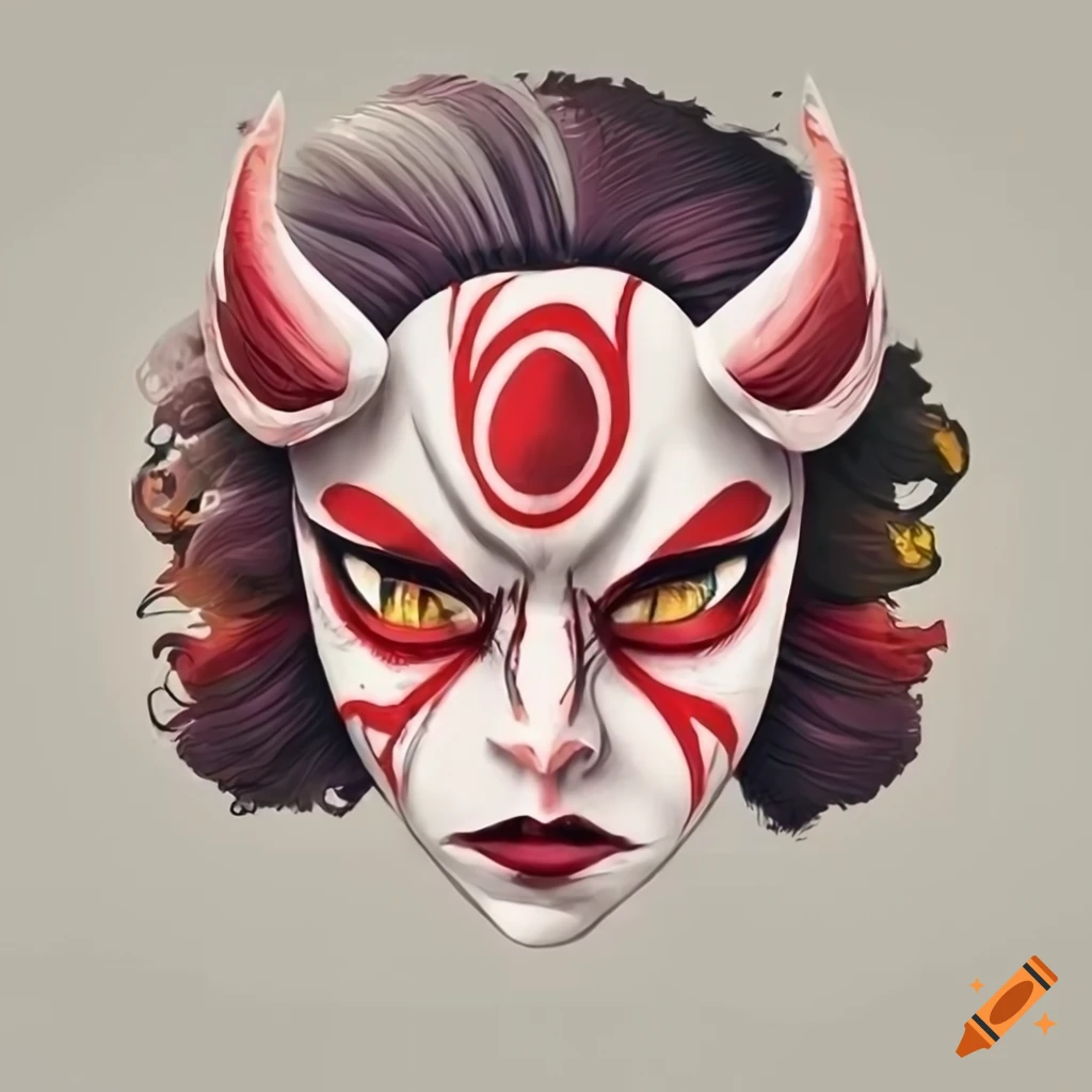 Kabuki face design on Craiyon