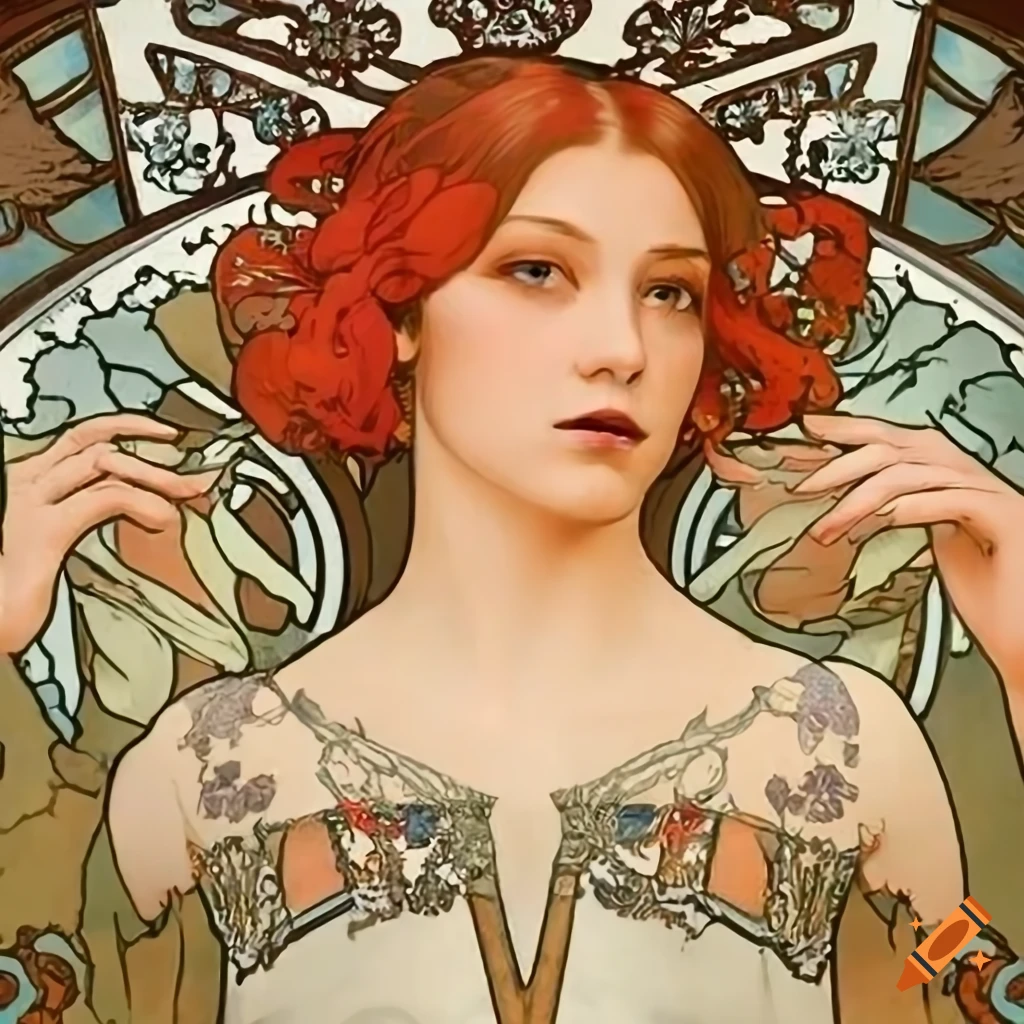 Alphonse mucha neo on Craiyon