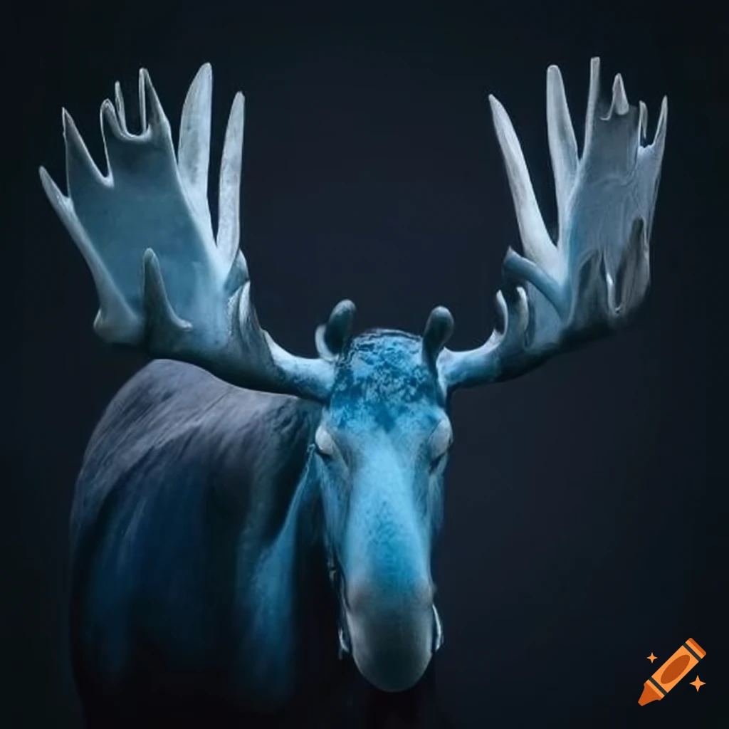 Blue moose horns looking right on Craiyon